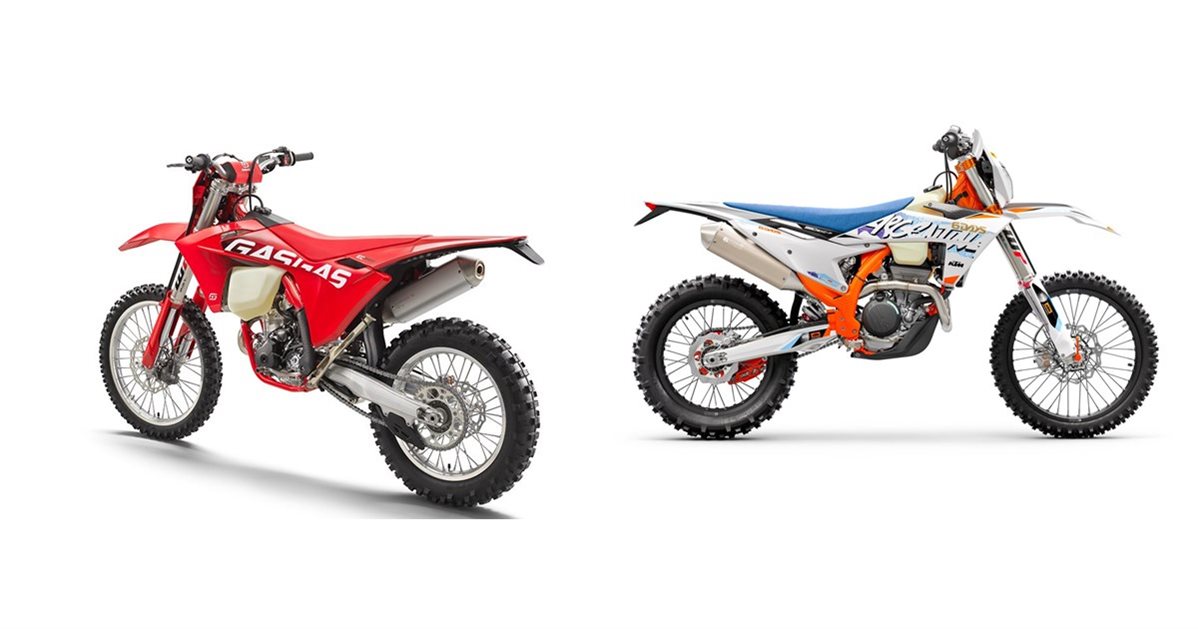 Motorrad Vergleich GASGAS EC 350F 2024 vs. KTM 350 EXC-F SIX DAYS 2024