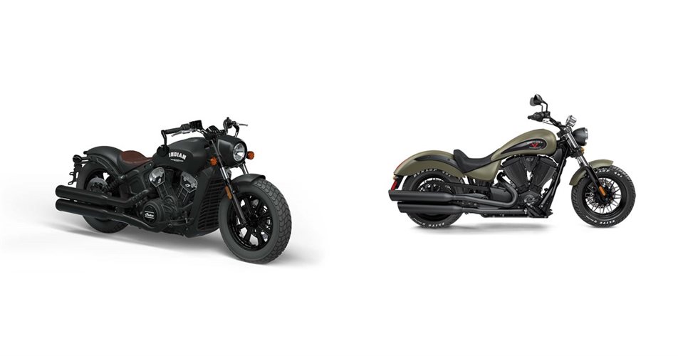 Motorrad Vergleich Indian Scout Bobber 1131 2023 vs. Victory Gunner 2016
