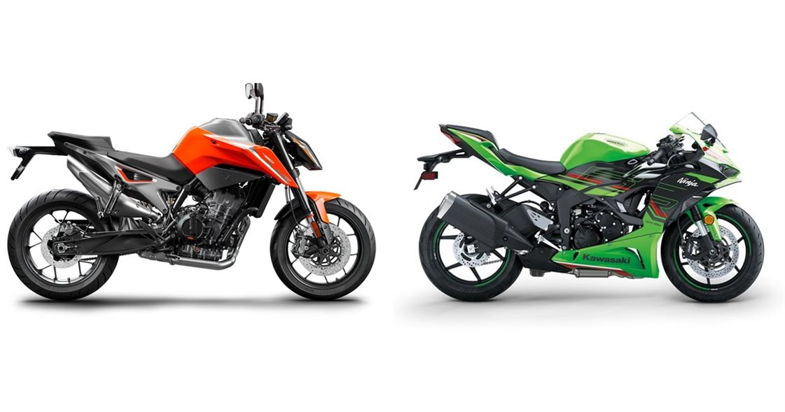 Motorrad Vergleich KTM 790 Duke 2020 vs. Kawasaki Ninja ZX-6R 2024