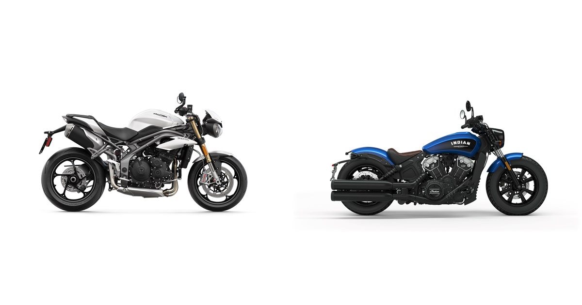 Motorrad Vergleich Triumph Speed Triple S 2020 vs. Indian Scout Bobber ...
