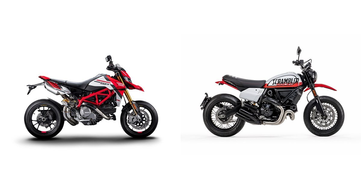 Motorrad Vergleich Ducati Hypermotard 950 SP 2021 vs. Ducati Scrambler ...