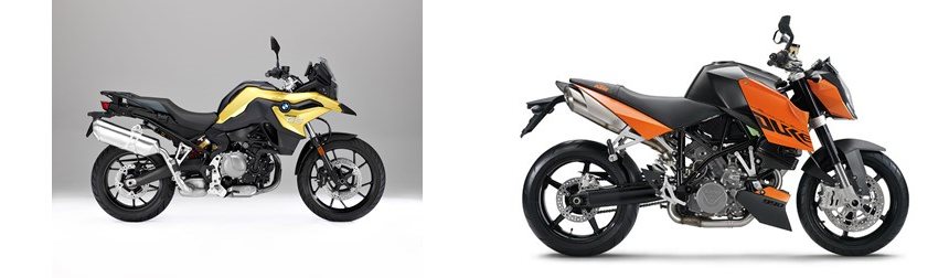 Motorrad Vergleich BMW F 750 GS 2018 vs. KTM 990 Super Duke 2009