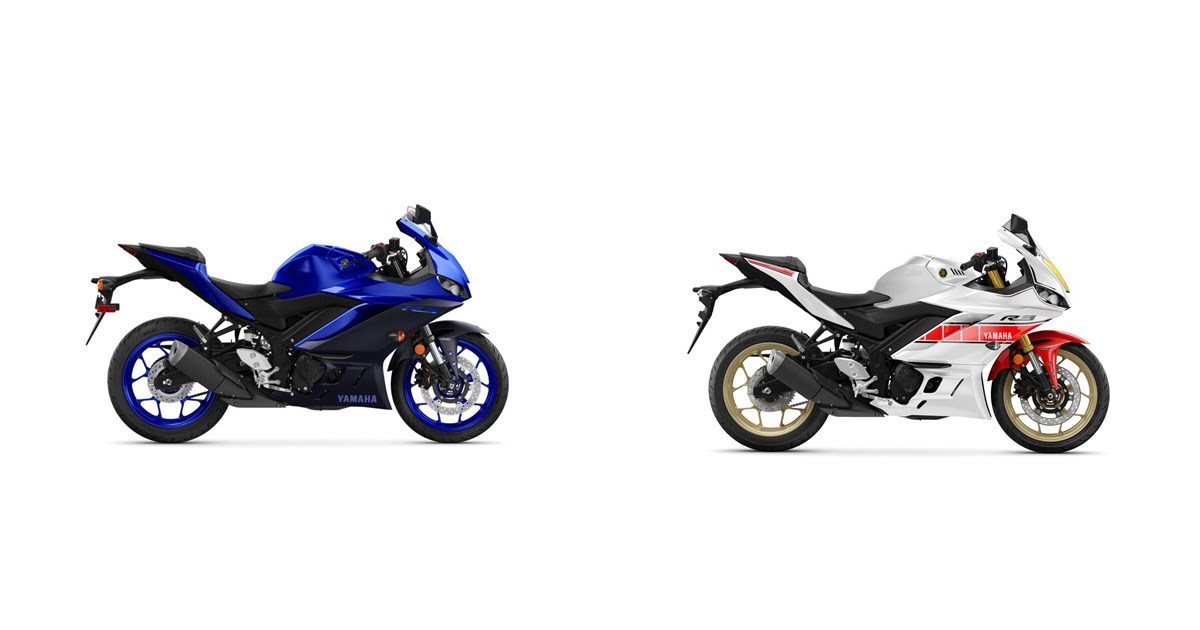 Motorrad Vergleich Yamaha R3 2023 vs. Yamaha R3 World GP 60th ...