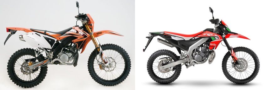 Motorrad Vergleich Motorhispania RYZ Enduro Pro Racing 2010 vs. Aprilia ...