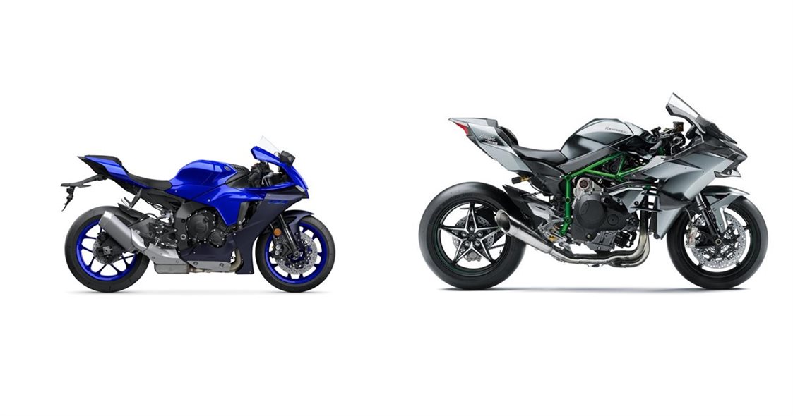 Motorrad Vergleich Yamaha R1 2022 vs. Kawasaki Ninja H2R 2023