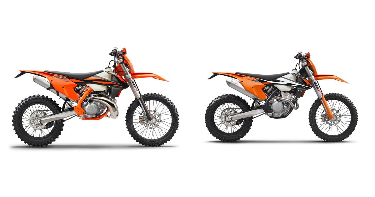 Motorrad Vergleich KTM 300 EXC TPI 2019 vs. KTM 350 EXC-F 2017