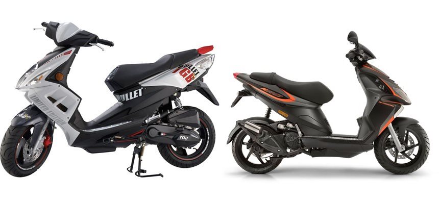 Motorrad Vergleich TGB Bullet 125 2009 vs. Piaggio NRG Power 50 DD 2T 2020