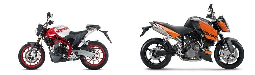 Motorrad Vergleich SWM Varez 125 2020 vs. KTM 990 Super Duke 2009