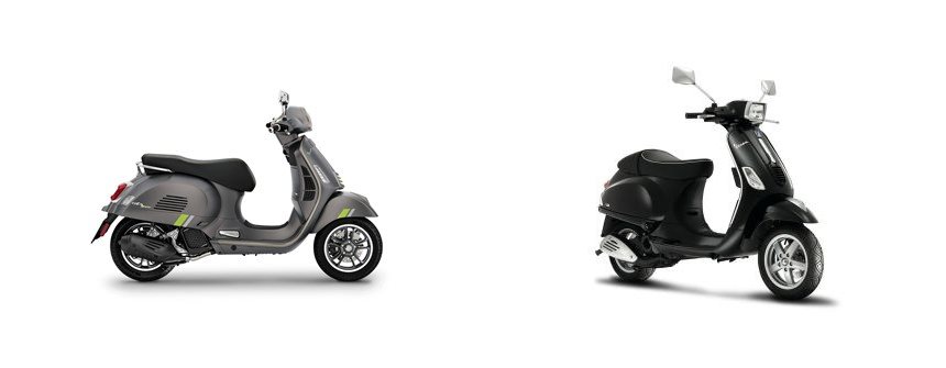 Motorrad Vergleich Vespa GTS 125 Super Tech 2023 vs. Vespa S 50 2T 2009
