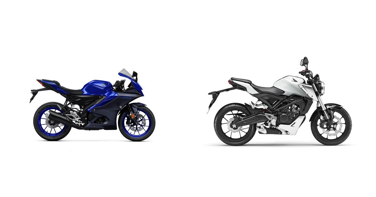 Motorrad Vergleich Yamaha R125 2023 vs. Honda CB125R 2019