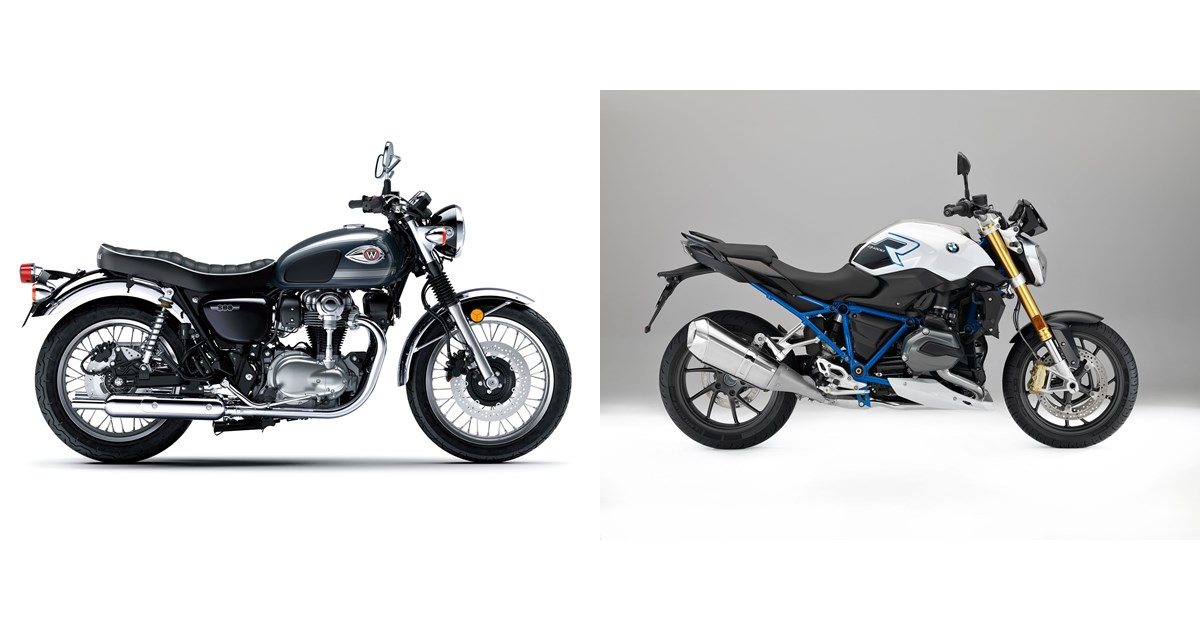 Motorrad Vergleich Kawasaki W800 2023 vs. BMW R 1200 R 2017