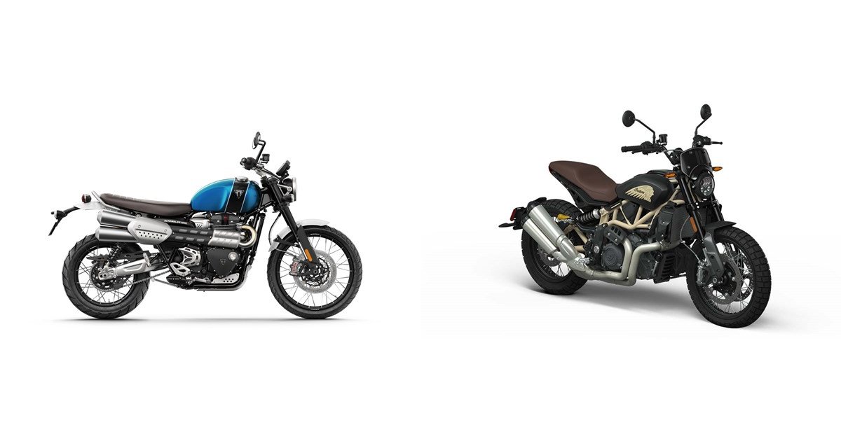 Motorrad Vergleich Triumph Scrambler 1200 XC 2021 vs. Indian FTR Rally 2023