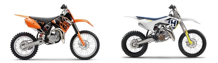 Motorrad Vergleich KTM 85 SX 19/16 2010 vs. Husqvarna TC 85 2018