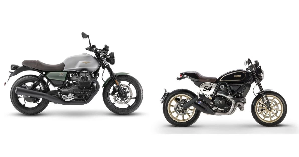 Motorrad Vergleich Moto Guzzi V7 Stone Centenario 2021 vs. Ducati ...