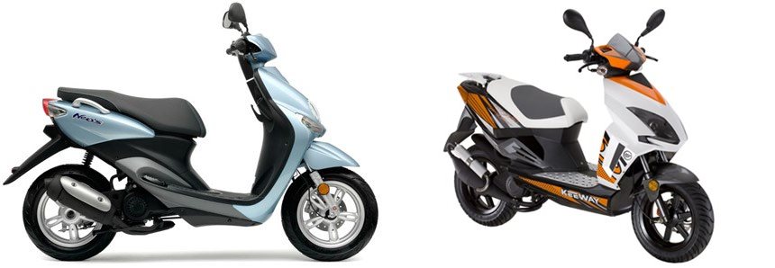 Motorrad Vergleich Yamaha NEOs 50 2009 vs. Keeway Matrix V4 45 2011