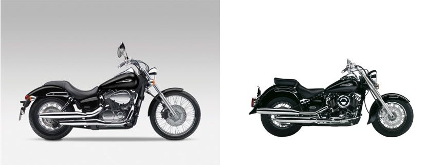Motorrad Vergleich Honda VT 750 C2 Shadow Spirit 2012 vs. Yamaha XVS ...