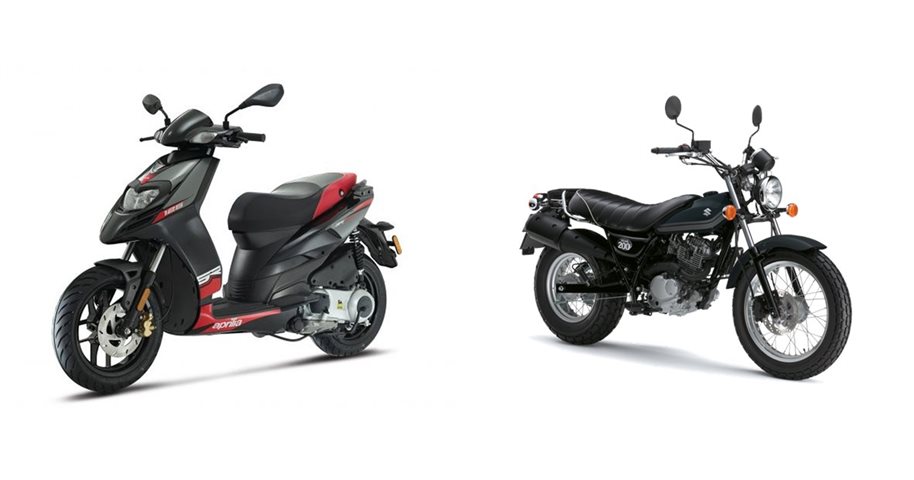 Motorrad Vergleich Aprilia SR 50 Motard 2019 vs. Suzuki RV 200 VanVan 2016
