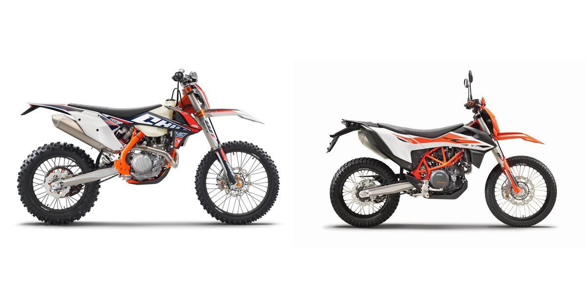 Motorrad Vergleich KTM 450 EXC-F SIX DAYS 2019 vs. KTM 690 Enduro R 2019
