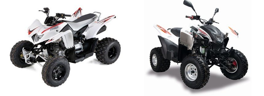 Motorrad Vergleich Aeon Cobra 350 2011 vs. Adly Hurricane 320 2020