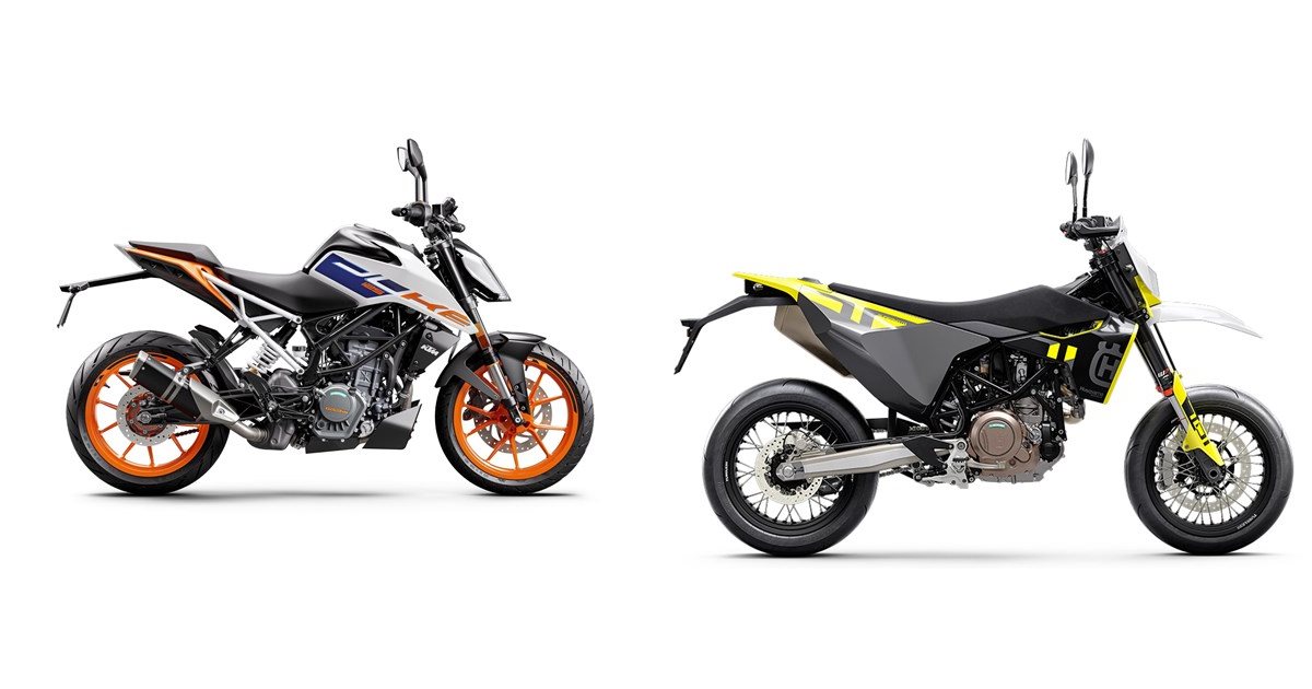 Motorrad Vergleich KTM 125 Duke 2023 vs. Husqvarna 701 Supermoto 2023