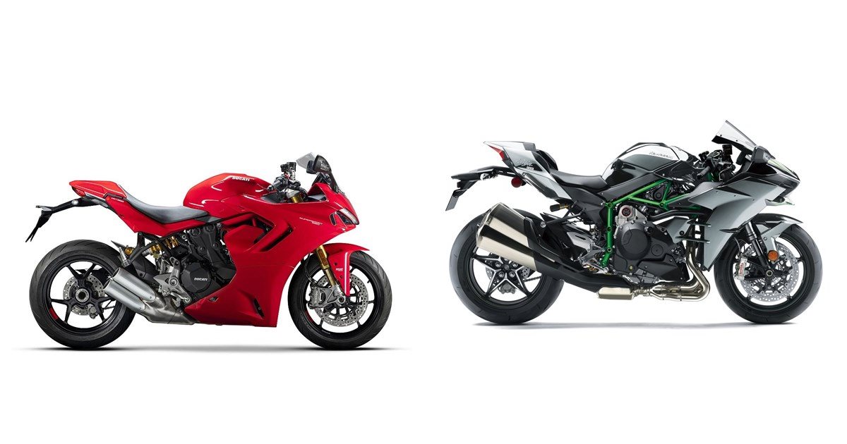 Motorrad Vergleich Ducati SuperSport 950 S 2023 vs. Kawasaki Ninja H2 2020