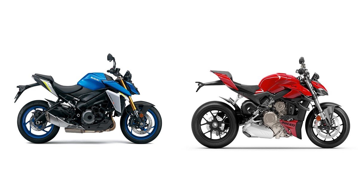 Motorrad Vergleich Suzuki GSX-S1000 2023 vs. Ducati Streetfighter V4 2023