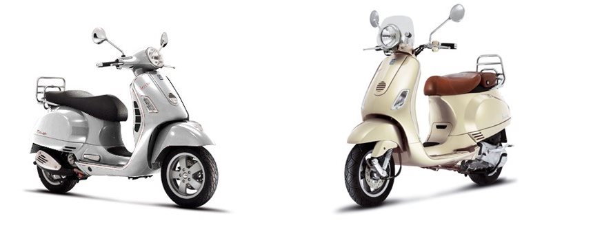 Motorrad Vergleich Vespa GTS 125 2009 vs. Vespa LXV 125 Vintage 2009