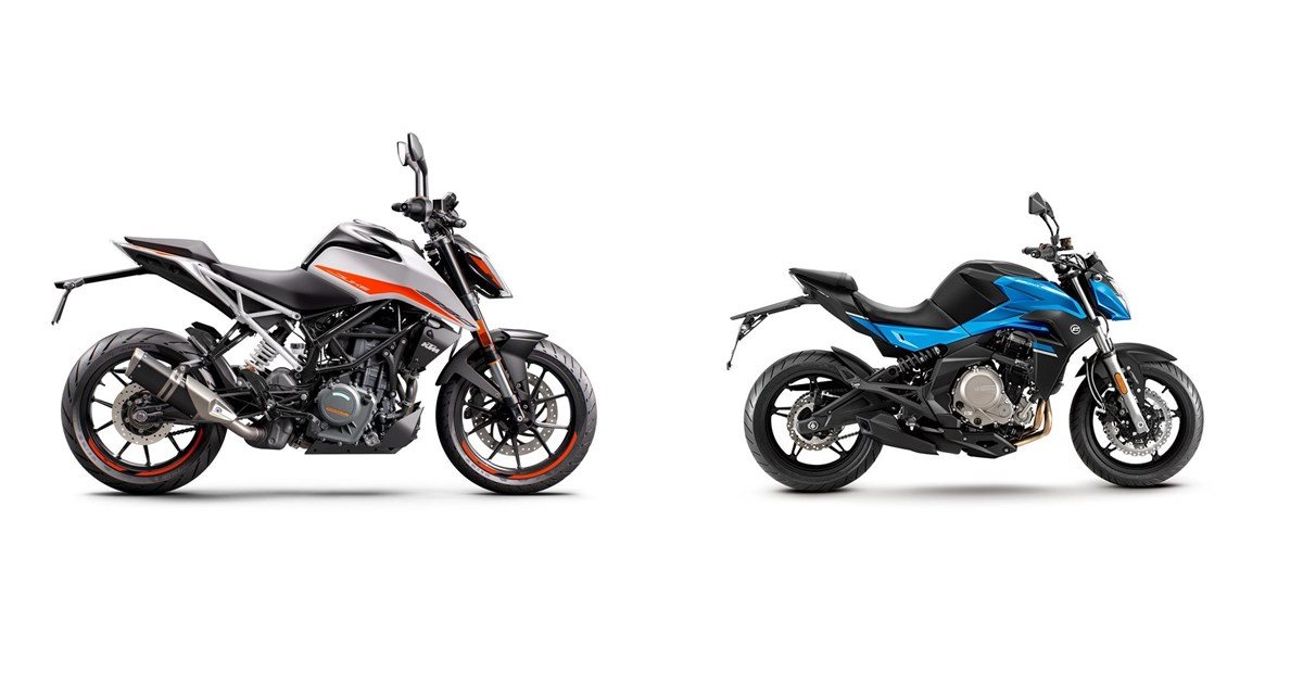 Motorrad Vergleich KTM 390 Duke 2022 vs. CFMOTO 650NK 2021