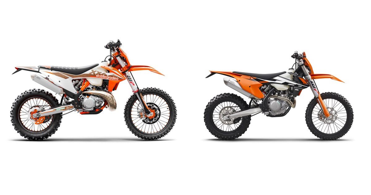 Motorrad Vergleich KTM 300 EXC TPI Erzberg Edition 2021 vs. KTM 450 EXC-F 2017