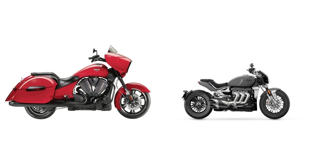 Motorrad Vergleich Victory Cross Country 2016 vs. Triumph Rocket 3 R 2023