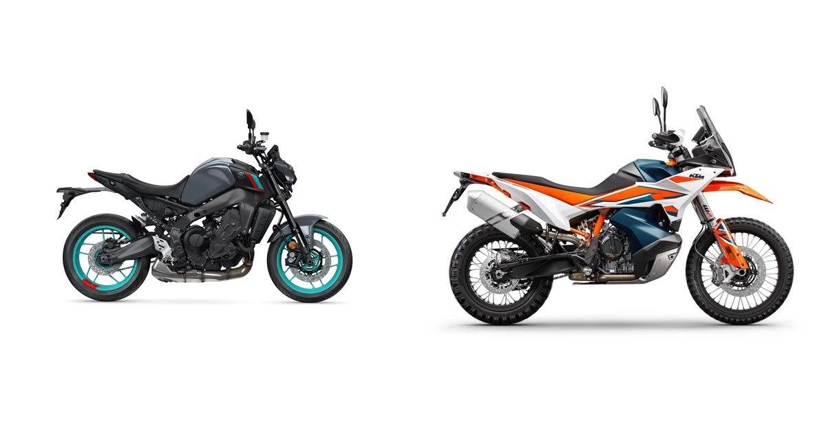 Motorrad Vergleich Yamaha MT-09 2023 vs. KTM 890 Adventure R 2023