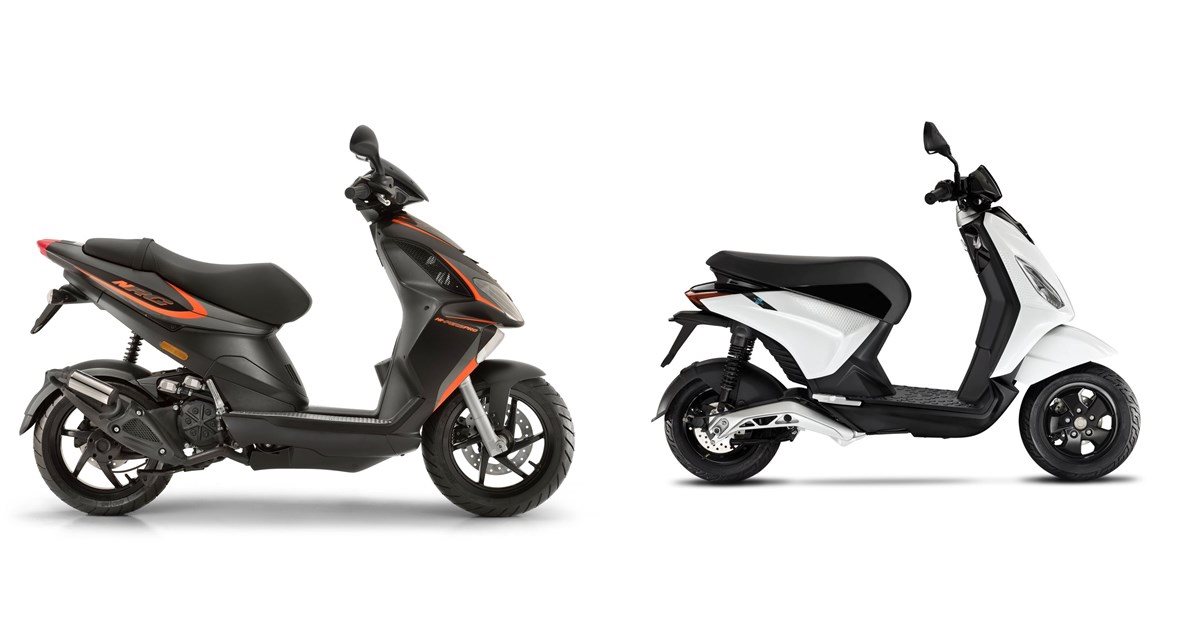 Motorrad Vergleich Piaggio NRG Power 50 DD 2T 2020 vs. Piaggio 1 Active ...