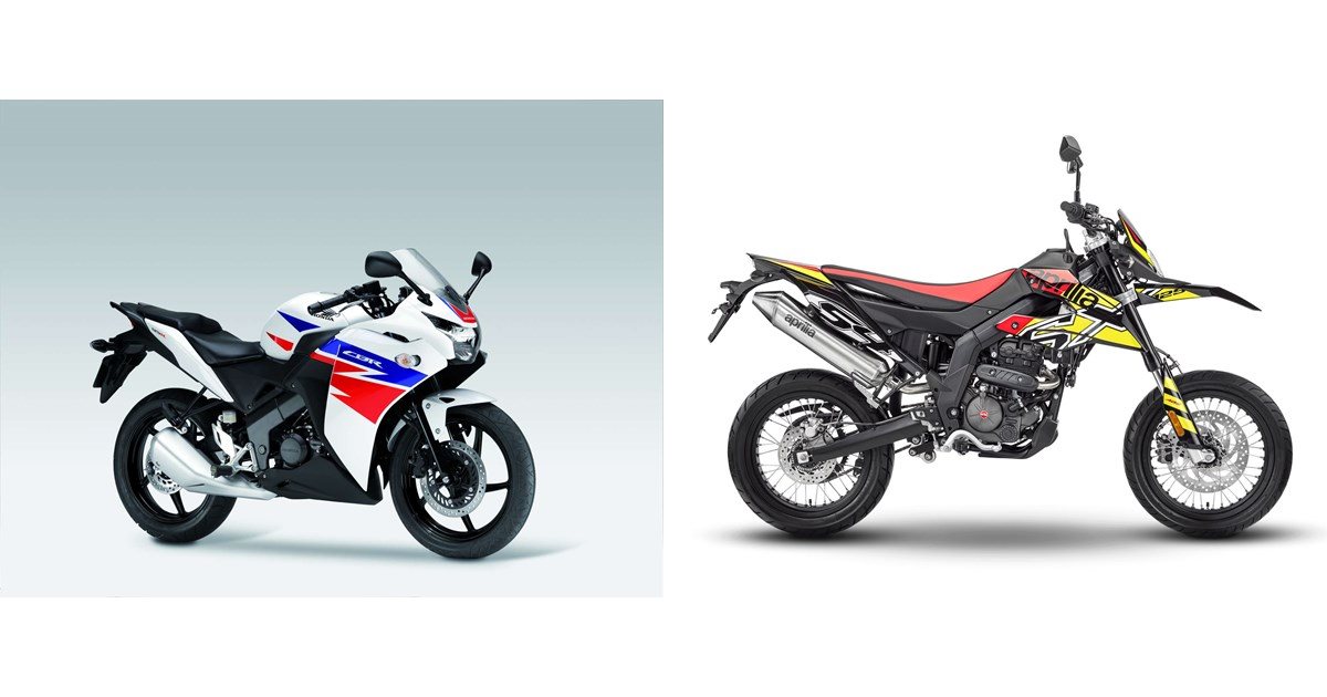 Motorrad Vergleich Honda CBR 125 R 2014 vs. Aprilia SX 125 2022