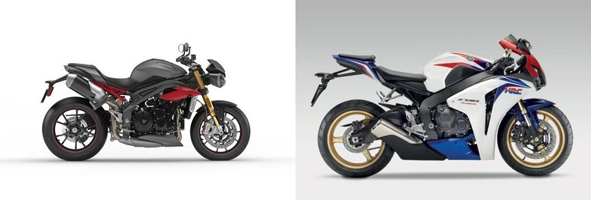 Motorrad Vergleich Triumph Speed Triple R 2016 vs. Honda CBR1000RR ...