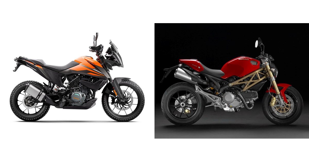 Motorrad Vergleich KTM 390 Adventure 2021 vs. Ducati Monster 796 2013