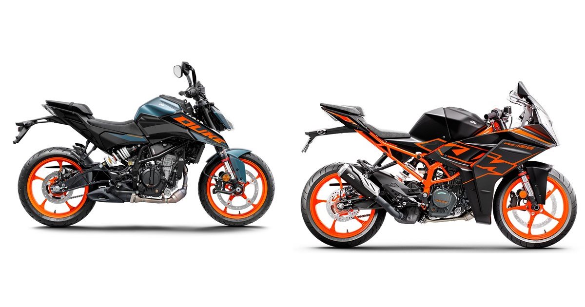 Motorrad Vergleich KTM 125 Duke 2024 vs. KTM RC 125 2022