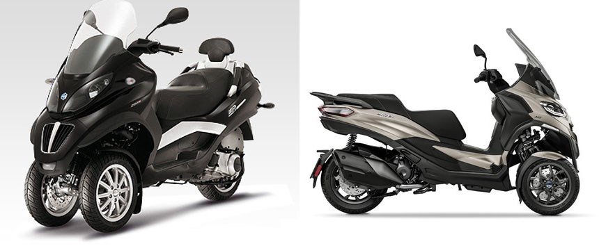 Motorrad Vergleich Piaggio MP3 LT 400 2011 vs. Piaggio MP3 400 2023