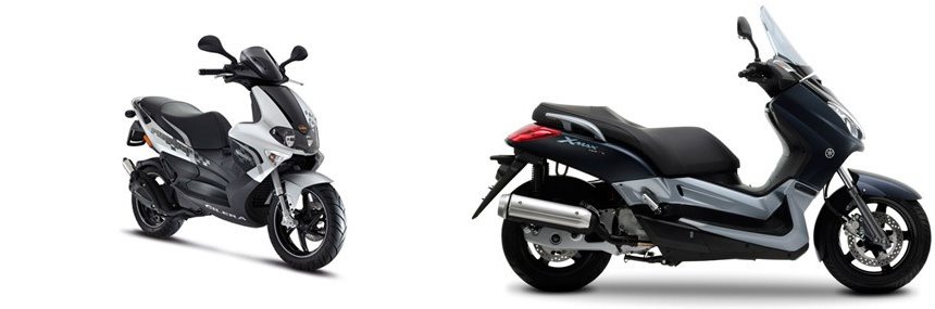 Motorrad Vergleich Gilera Runner 50 2T SP 2012 vs. Yamaha XMAX 125 2009