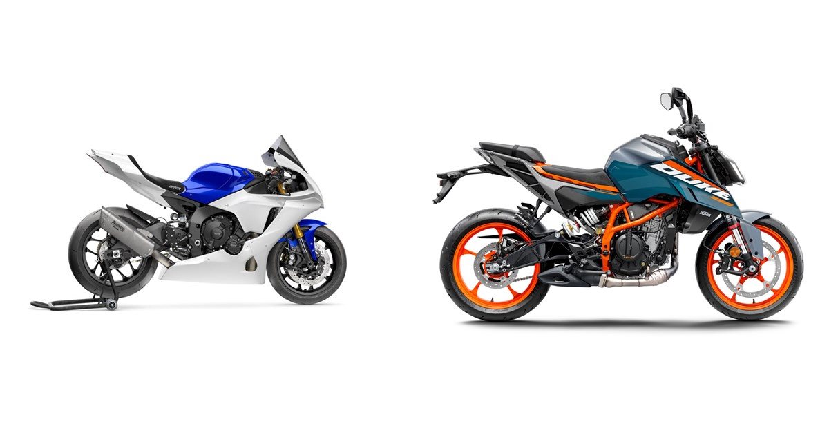 Yamaha R1 GYTR 2023 vs KTM 390 Duke 2024