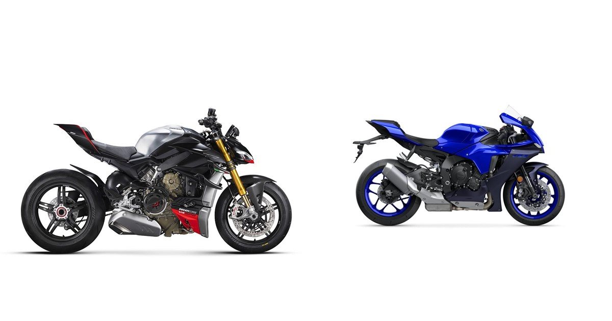 Motorrad Vergleich Ducati Streetfighter V4 SP2 2023 vs. Yamaha R1 2023