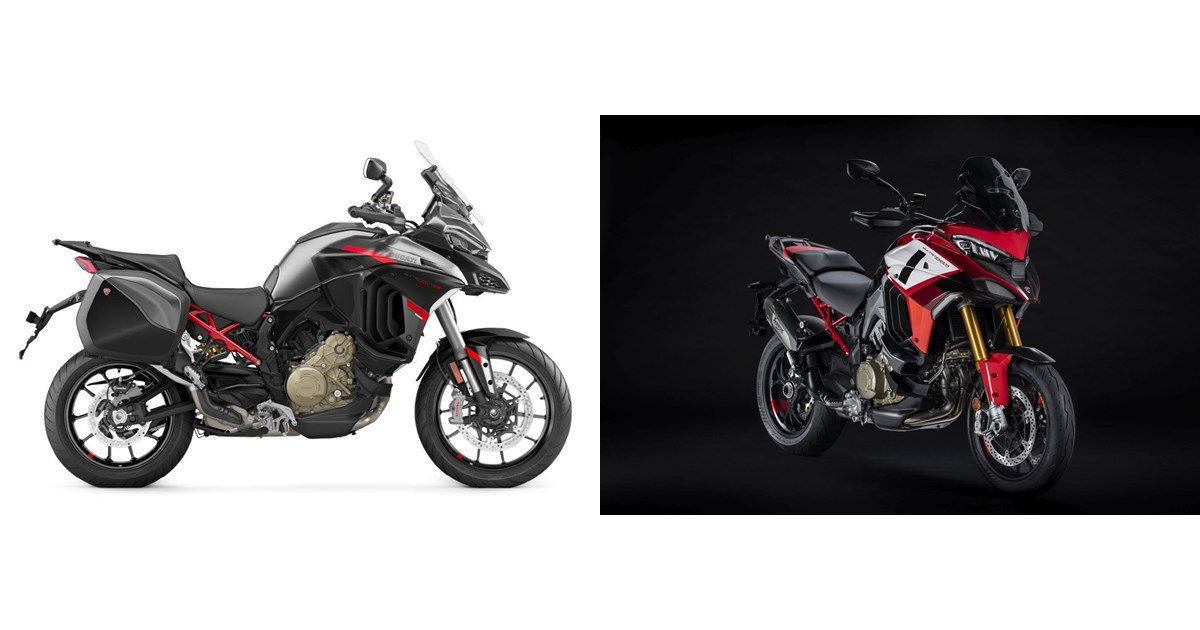 Comparaison des motos Ducati Multistrada V4 S Grand Tour 2024 VS. Ducati Multistrada V4 Pikes ...