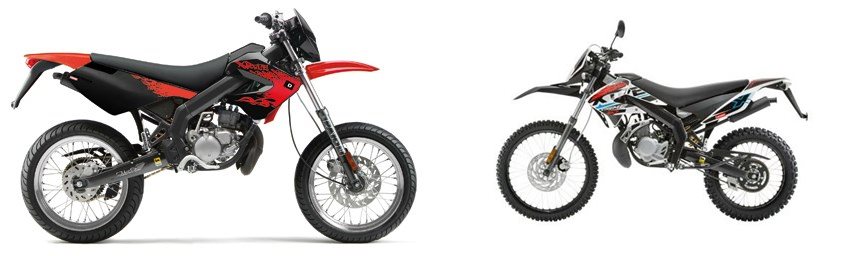 Motorrad Vergleich Derbi Senda X-Race 50 SM 2012 vs. Derbi Senda DRD X ...