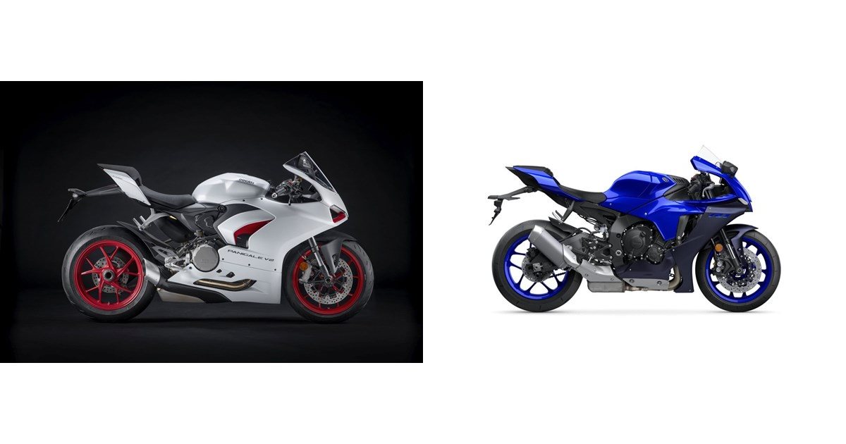 Motorrad Vergleich Ducati Panigale V2 2021 vs. Yamaha R1 2023