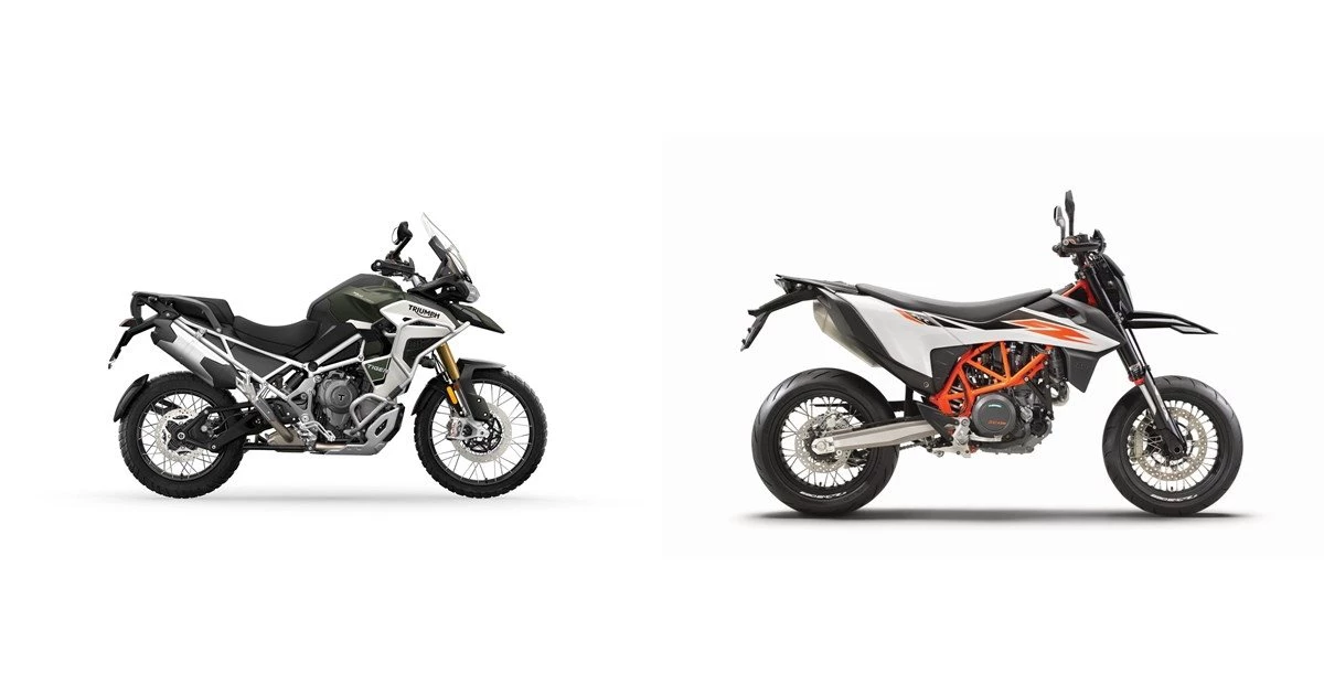 Motorrad Vergleich Triumph Tiger 1200 Rally Explorer 2022 vs. KTM 690 ...
