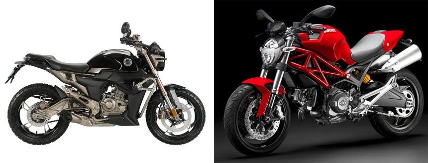 Motorrad Vergleich Zontes 125 G1 2022 vs. Ducati Monster 696 2009
