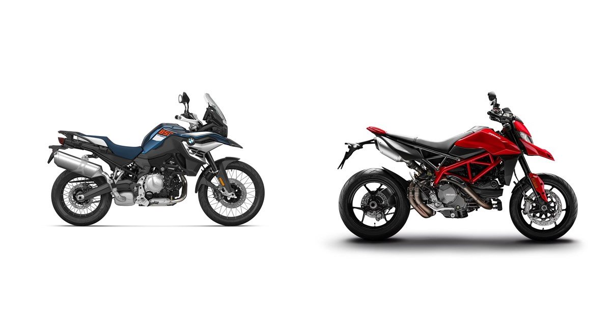 Motorrad Vergleich BMW F 850 GS 2023 vs. Ducati Hypermotard 950 2022