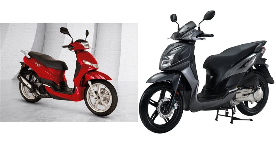 Motorrad Vergleich Peugeot Tweet 125 Active 2022 vs. Sym Symphony SR 125 2019