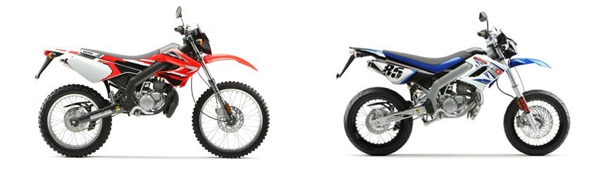 Motorrad Vergleich Derbi Senda DRD X-Treme 50 R 2010 vs. Derbi Senda ...
