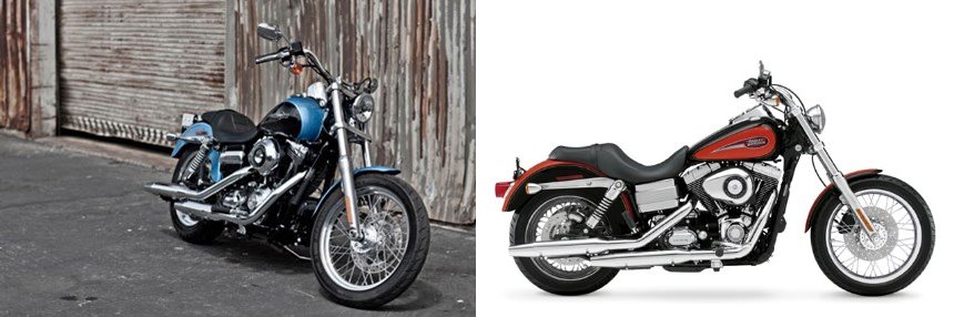 Motorrad Vergleich Harley-Davidson Dyna Super Glide Custom FXDC 2011 vs. Harley-Davidson Dyna ...
