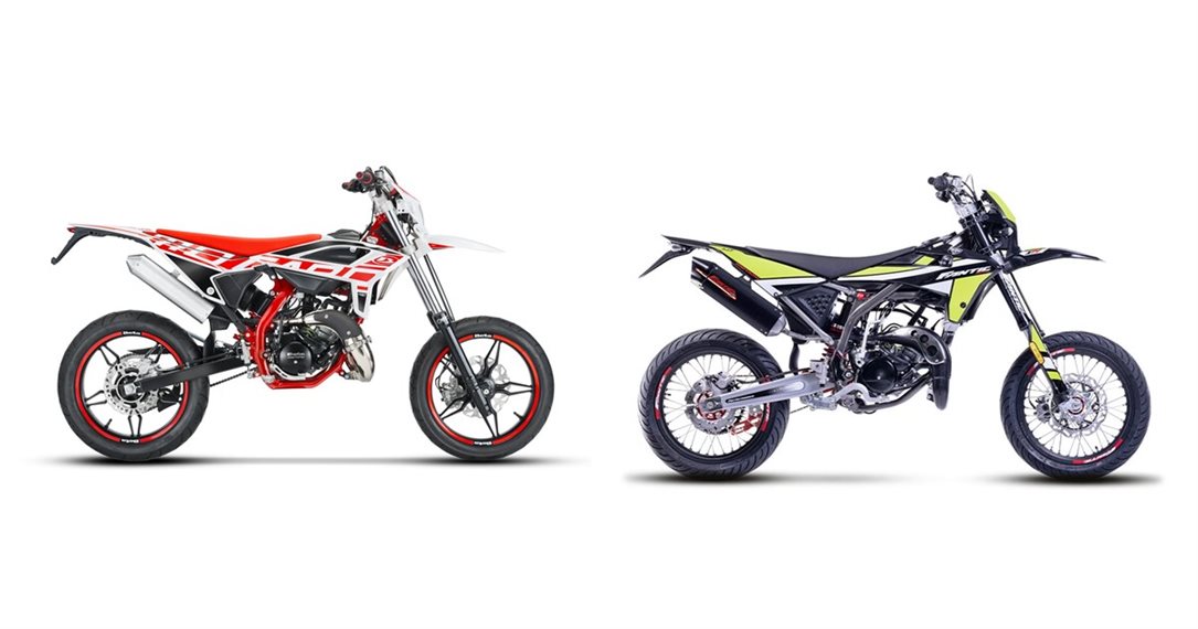 Motorrad Vergleich Beta RR 50 Motard Sport 2021 vs. Fantic XM 50 ...